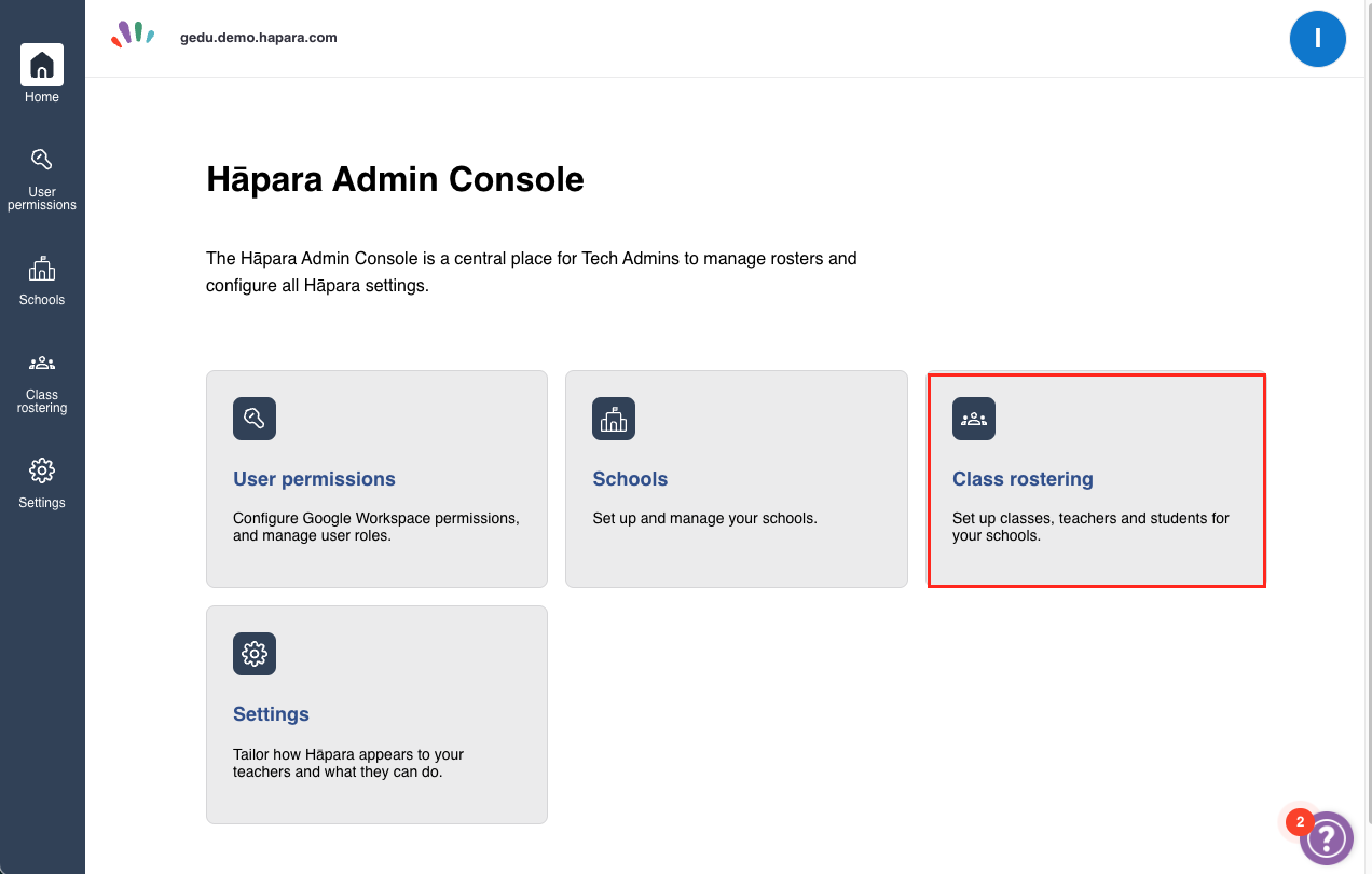 Class rostering: Admin-managed rosters – Hapara Support