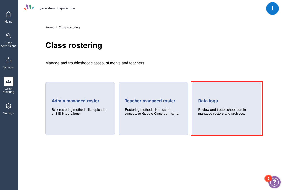 Class Rostering - Bulk rostering history – Hapara Support