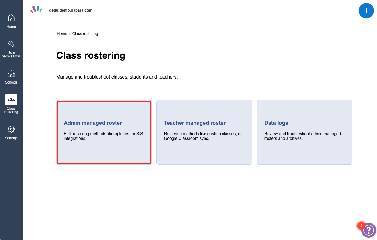 Class Rostering - Bulk rostering history – Hapara Support
