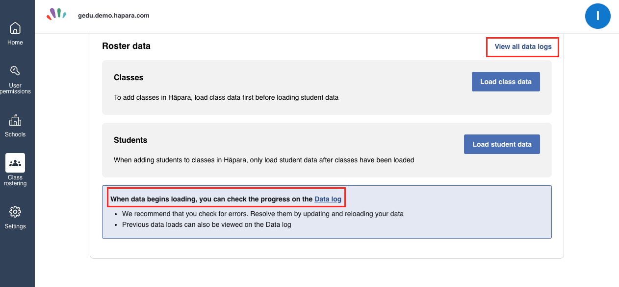 Class Rostering - Bulk rostering history – Hapara Support